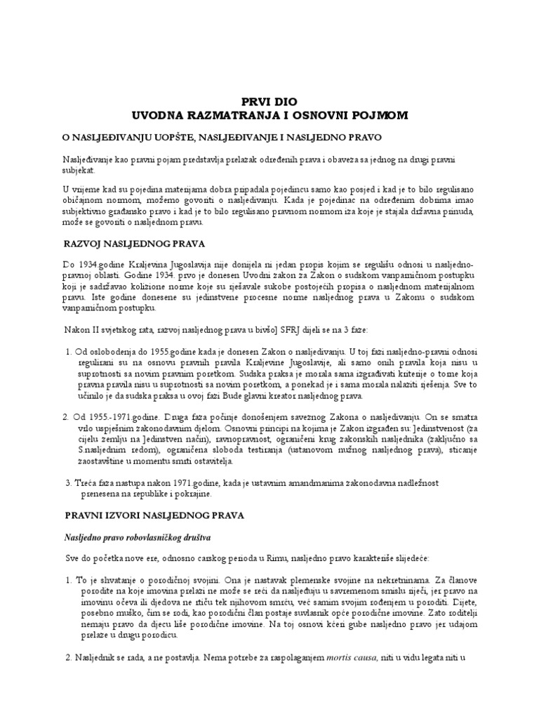 Nasljedno Pravo | PDF
