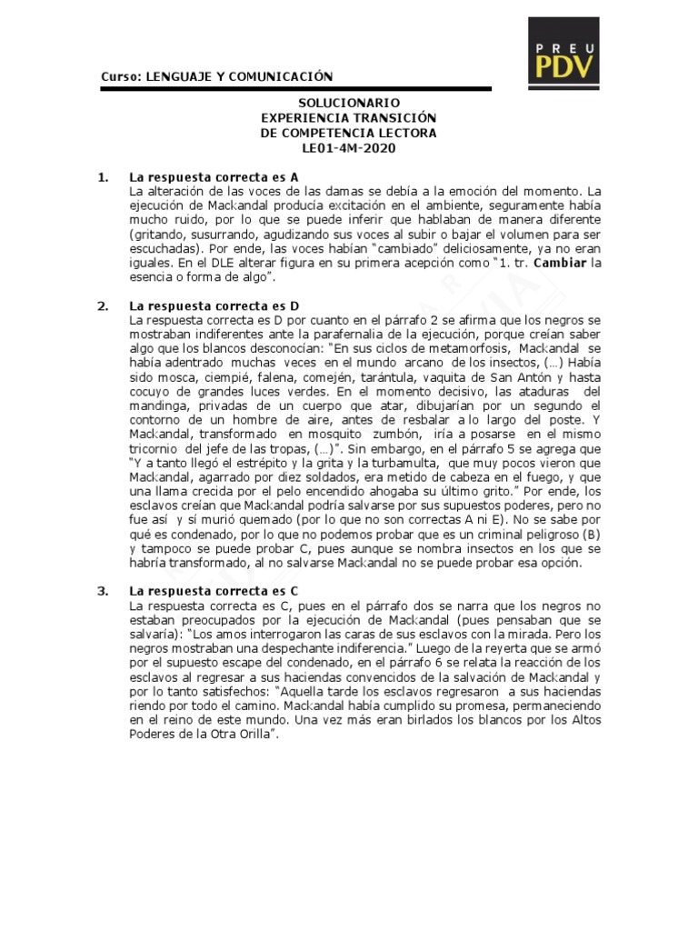 Solucionario Experiencia LE01-4M-2020 | PDF | Feminismo | Estudios de género