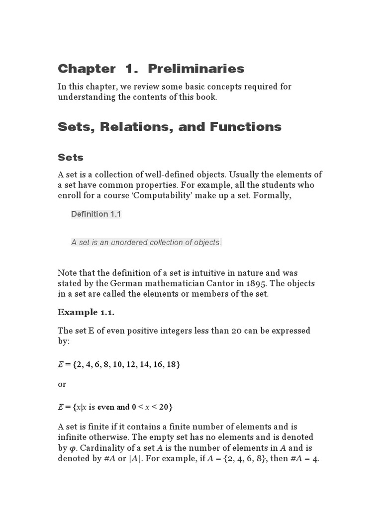 Chapter 1. Preliminaries: Example 1.1 | PDF | Vertex (Graph Theory) | Set (Mathematics)