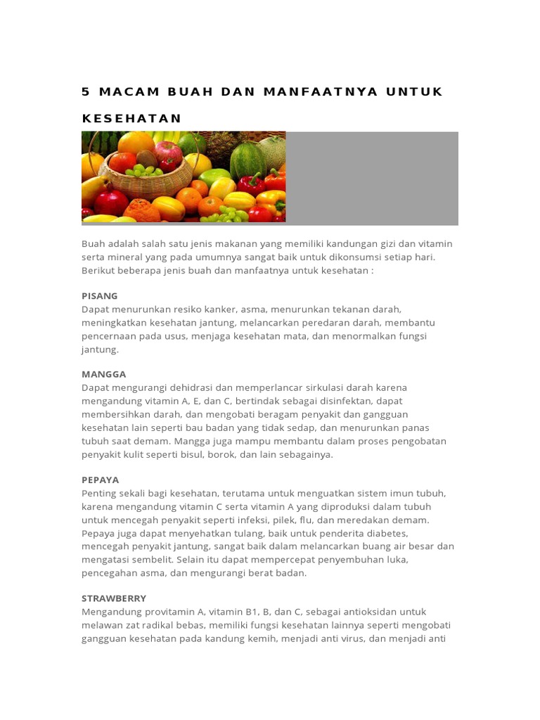 Fungsi Buah | PDF | Kesehatan Holistik