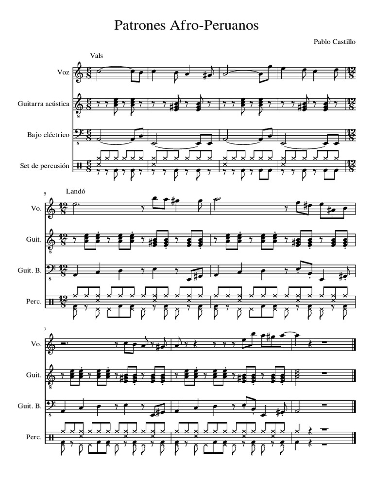 Patrones Afro-Peruanos: Pablo Castillo Vals | PDF