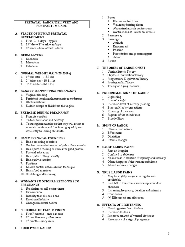 OB Outline | PDF | Childbirth | Women's Health