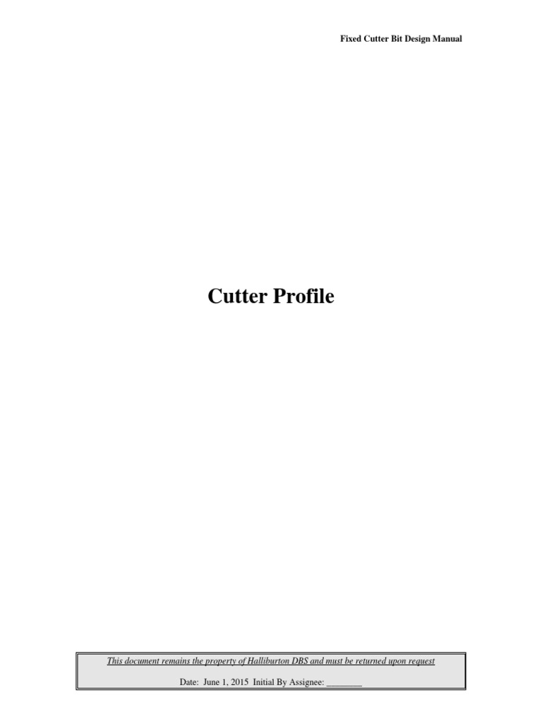 Cutter Profile: Fixed Cutter Bit Design Manual | PDF | Nature ...