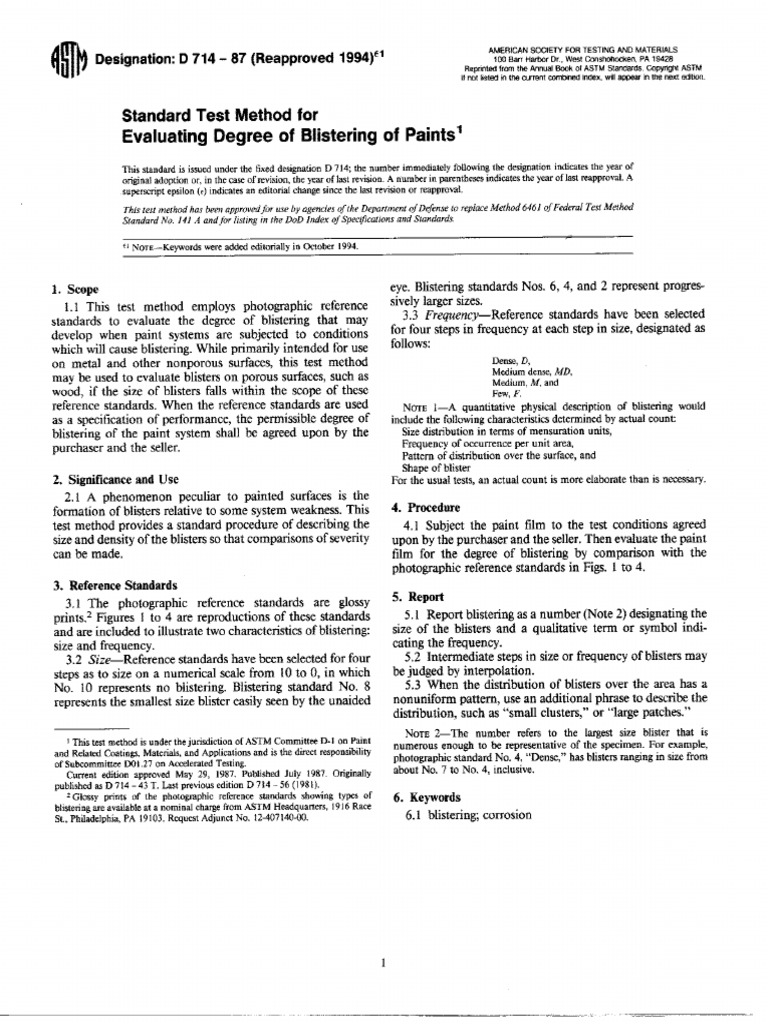 ASTM D714-87 (Reapproved 1994) | PDF