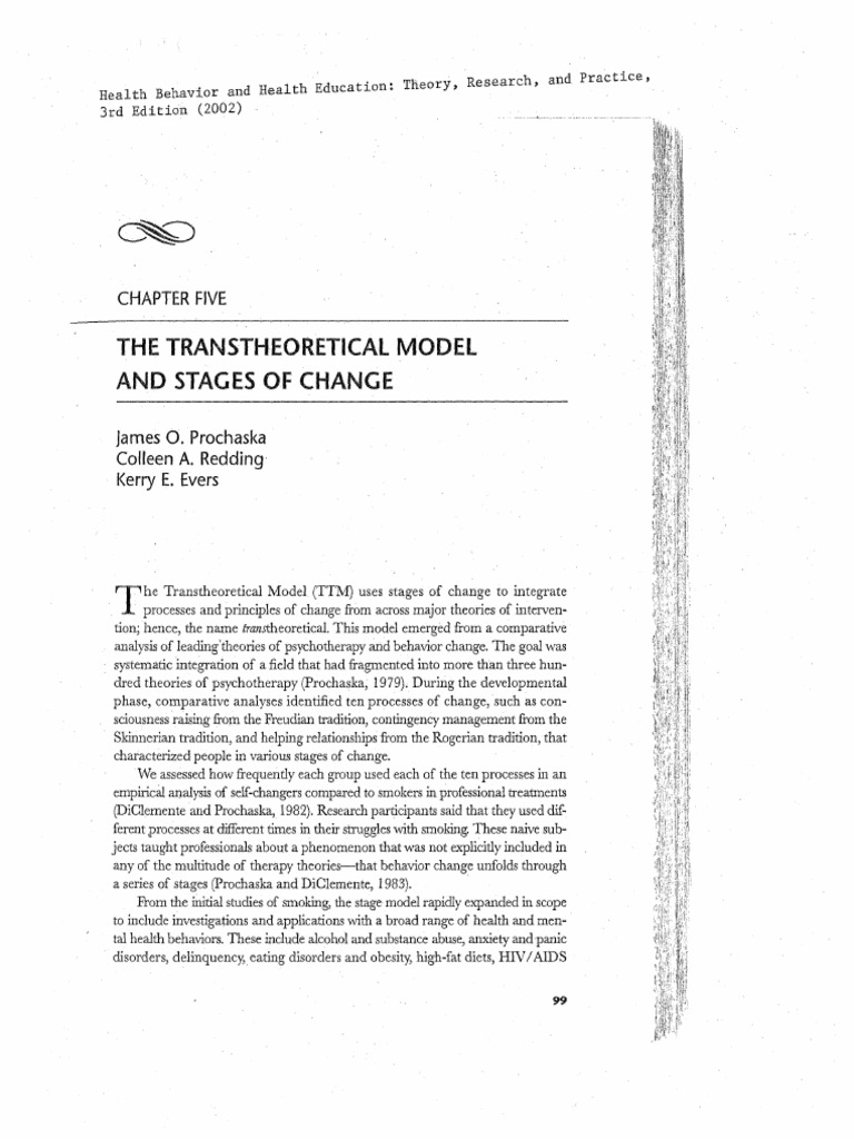 Transtheoretical Model: Stages of Change | PDF | Psychological Concepts ...