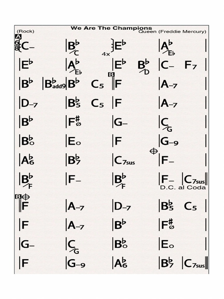 WE ARE THE CHAMPIONS Sheet Song | PDF