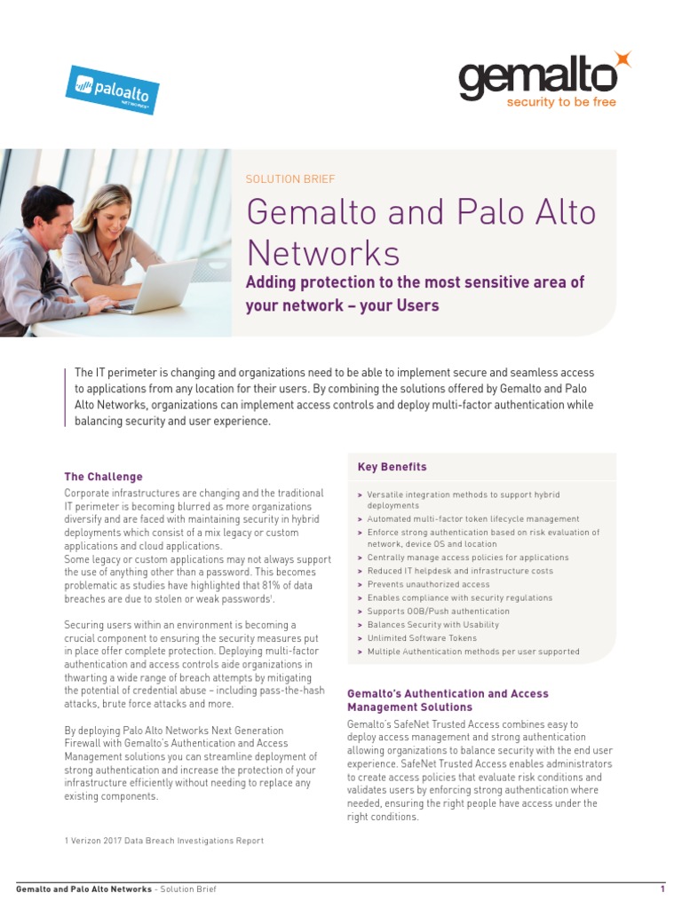 Gemalto Palo Alto Netwoks | PDF | Authentication | Access Control