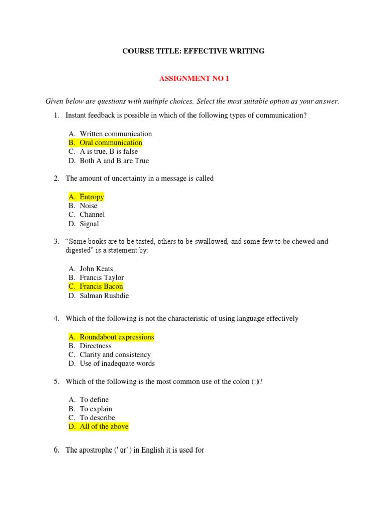 Given Below Are Questions With Multiple Choices. Select The Most ...