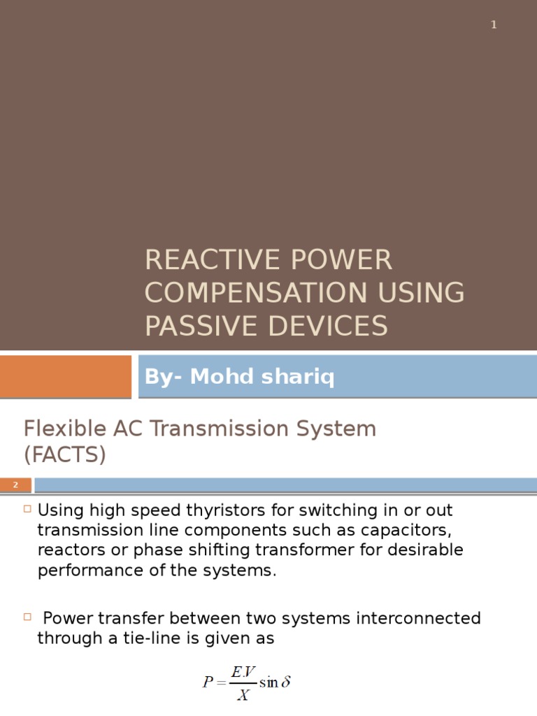 Reactive Power Compensation Using Passive Devices | PDF | Capacitor ...