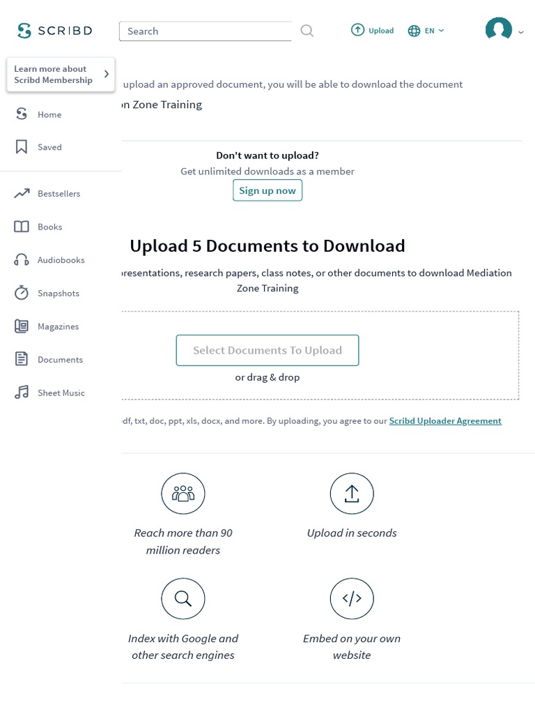 Upload 5 Documents To Download: Mediation Zone Training | PDF | Scribd | Digital Technology