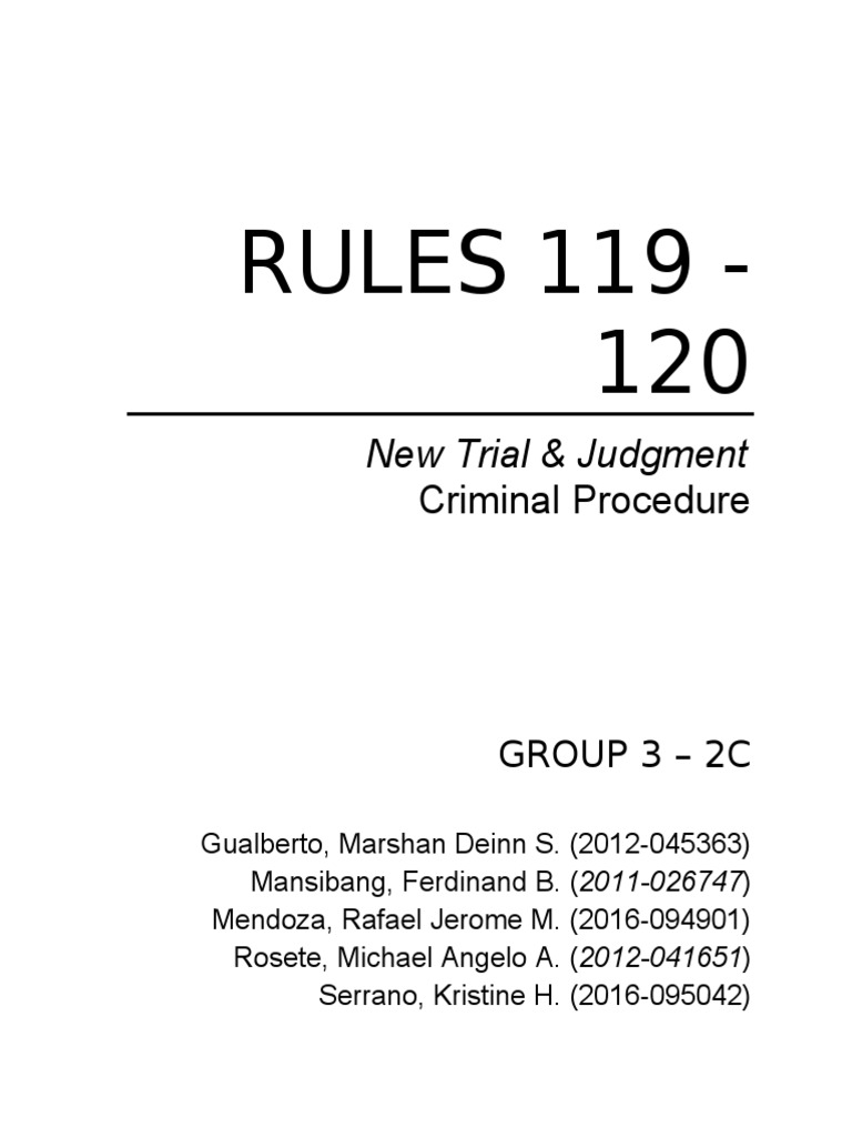 Rule 119 (Cases 1-11) | PDF | Prosecutor | Trials