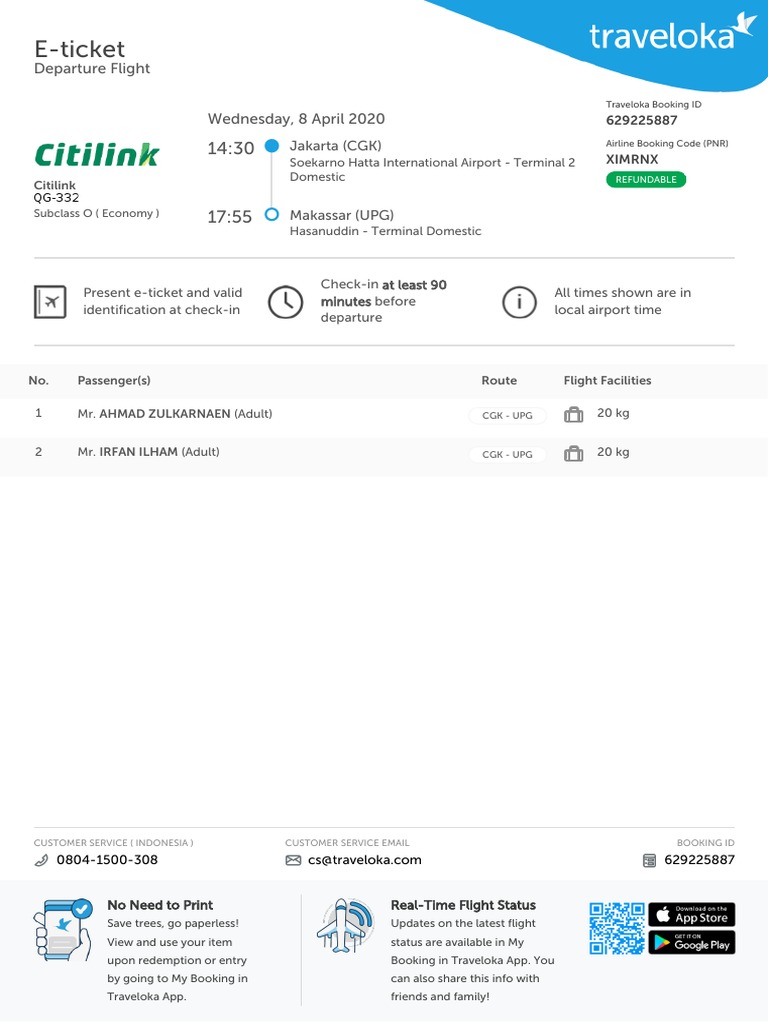 Ahmad Zulkarnaen-CGK-XIMRNX-UPG-FLIGHT - ORIGINATING | PDF | Service Industries | Aviation