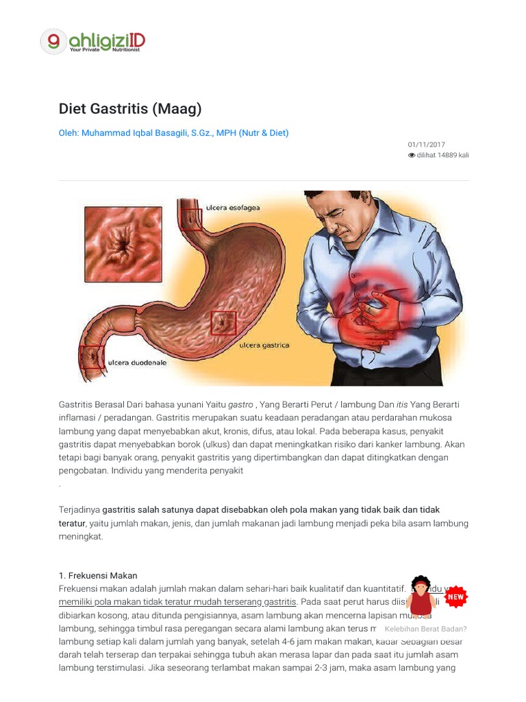 Diet Gastritis (Maag) | PDF