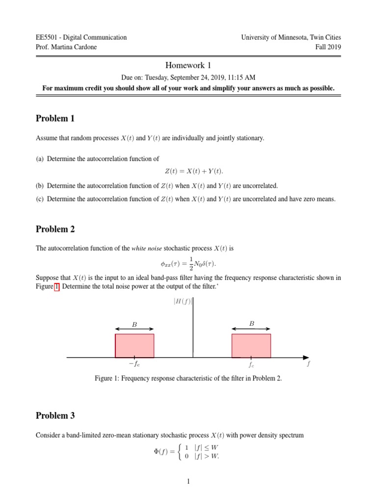 Homework1 PDF | PDF | Autocorrelation | Stationary Process