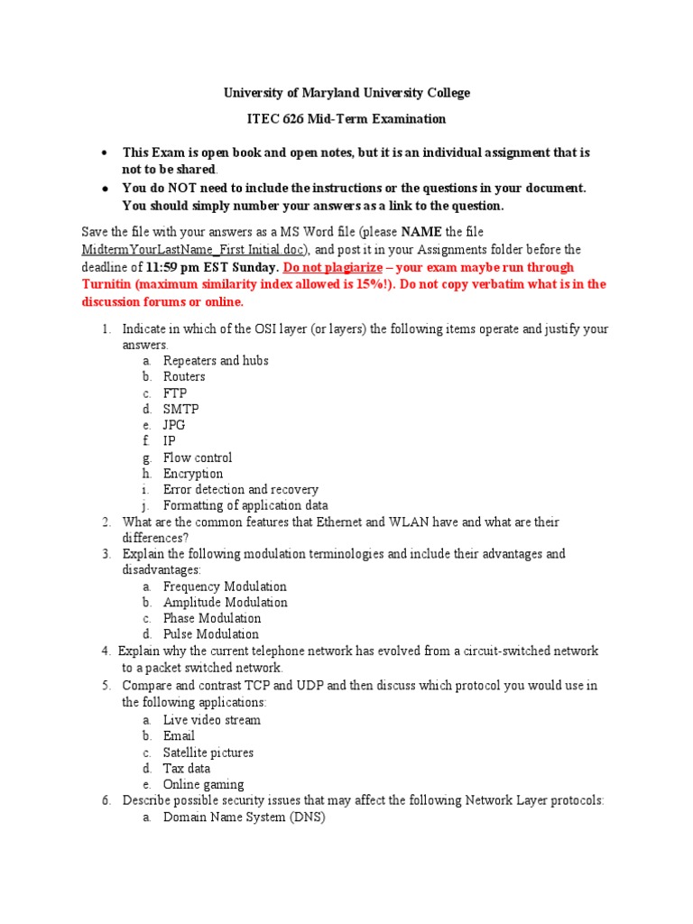 Itec 626 Mid Term Exam Guidelines Pdf Computers