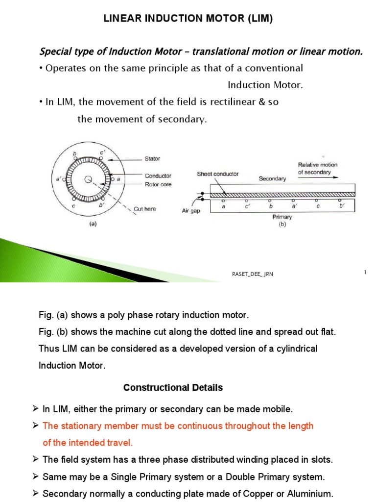 Linear Induction Motor (Lim) : 1 Raset - Dee - JRN | PDF | Electric ...