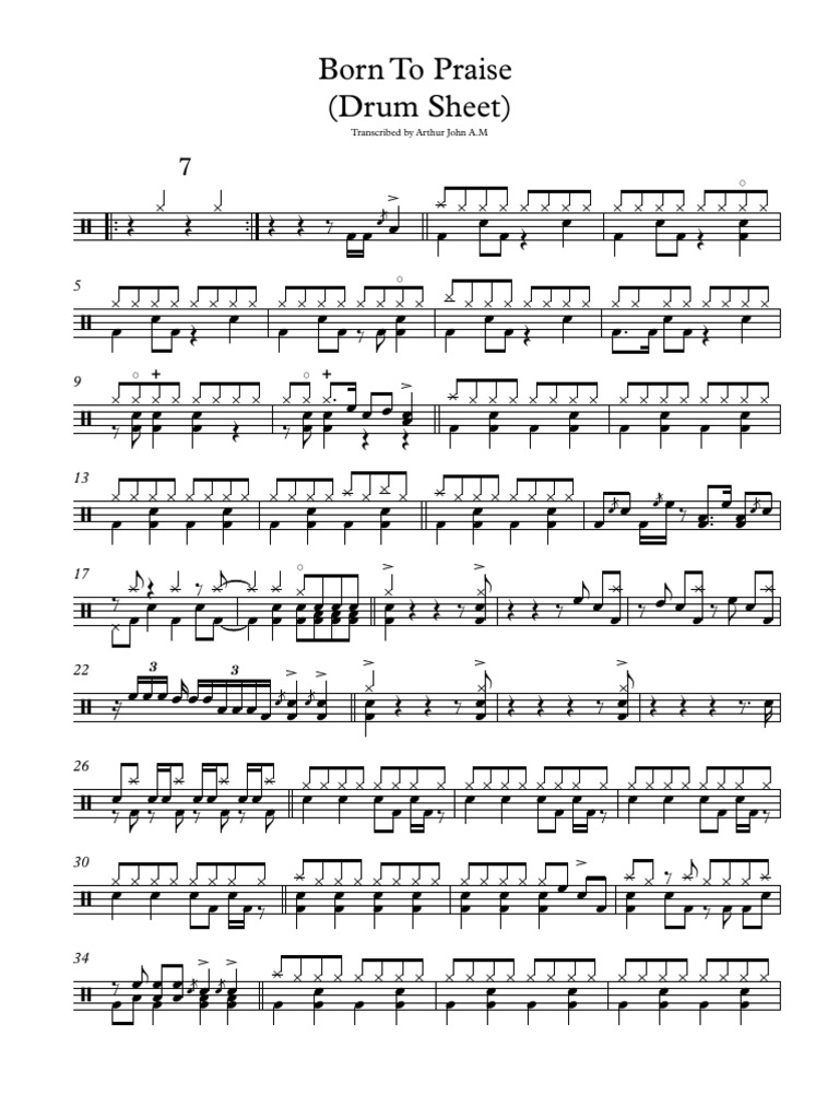 Born To Praise Drums Sheet PDF | PDF
