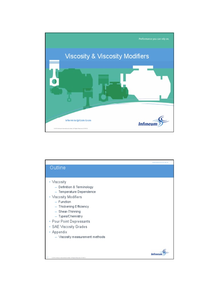 Viscosity & Viscosity Modifiers: Outline | Download Free PDF | Motor ...