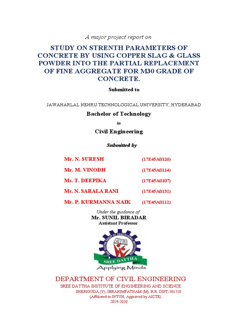 A Mini Project Report On CONCRETE | PDF | Construction Aggregate | Concrete