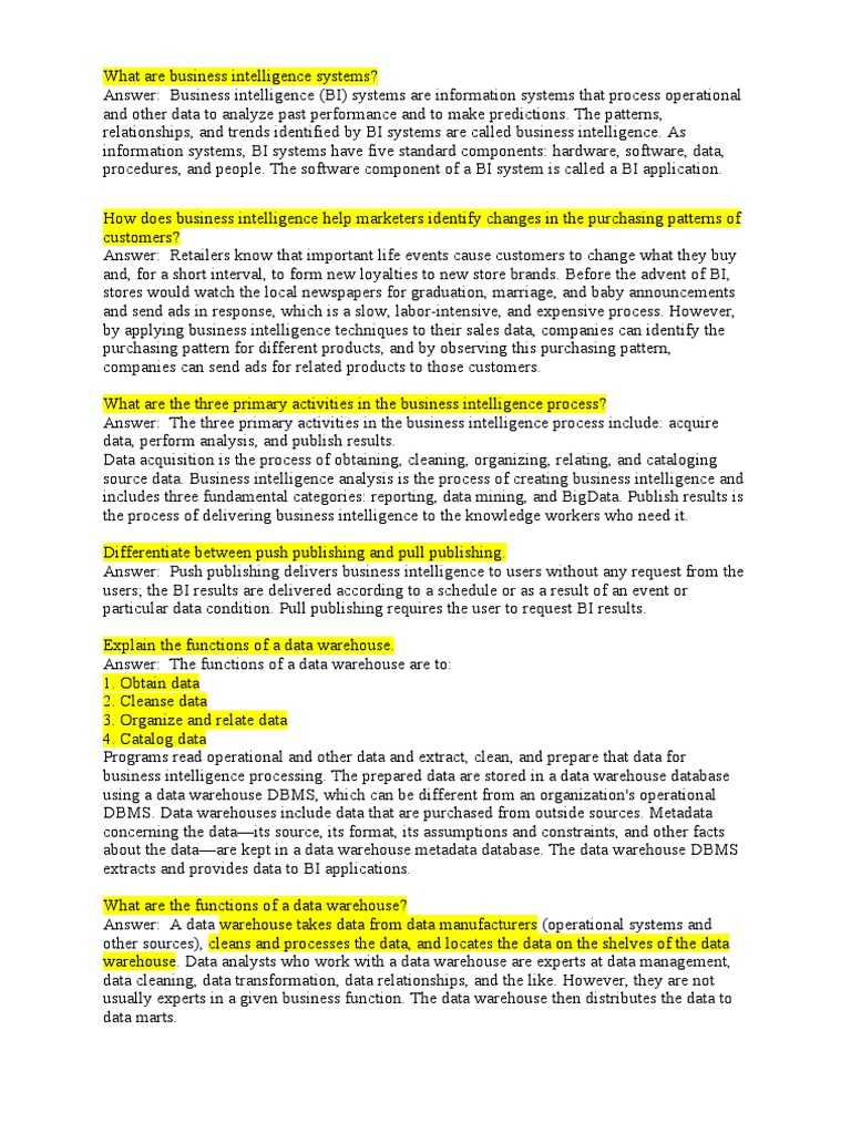 Business Intelligence Systems Overview | PDF | Big Data | Data Warehouse