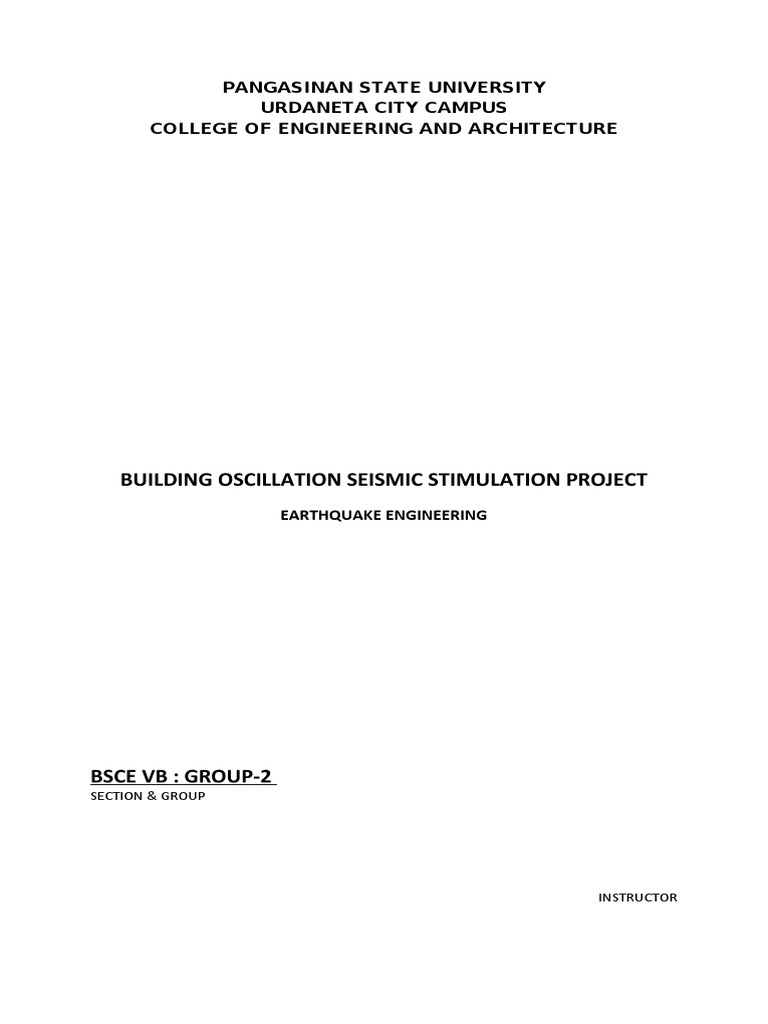 Building Oscillation Seismic Project | PDF