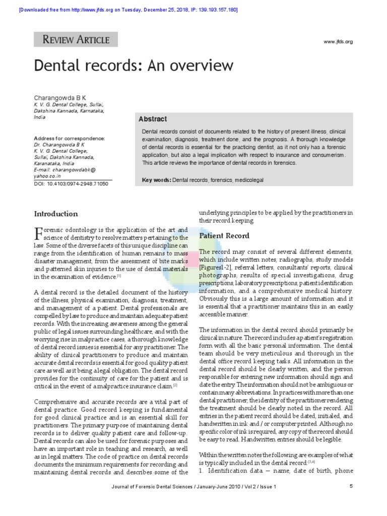 JForensicDentSci215-421935 114313 | PDF | Dentistry | Confidentiality