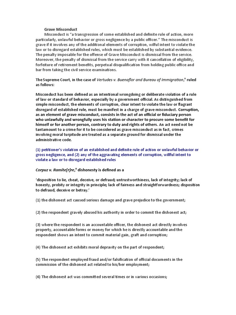 Grave Misconduct | PDF | Fraud | Dishonesty