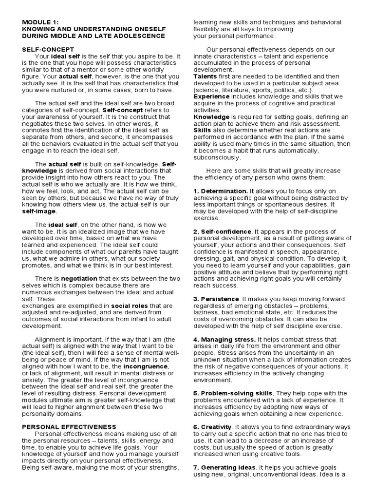 MODULE-1-6 Personal Development | PDF | Adolescence | Friendship