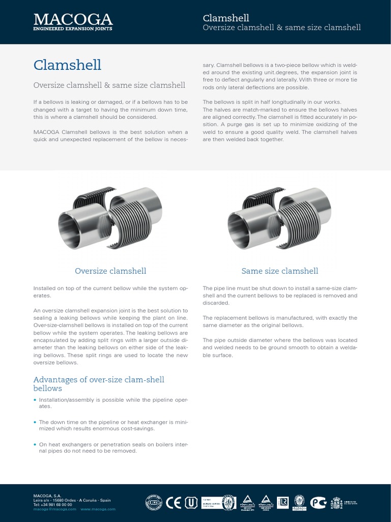 Clamshell Expansion Joint | PDF | Pipe (Fluid Conveyance) | Leak