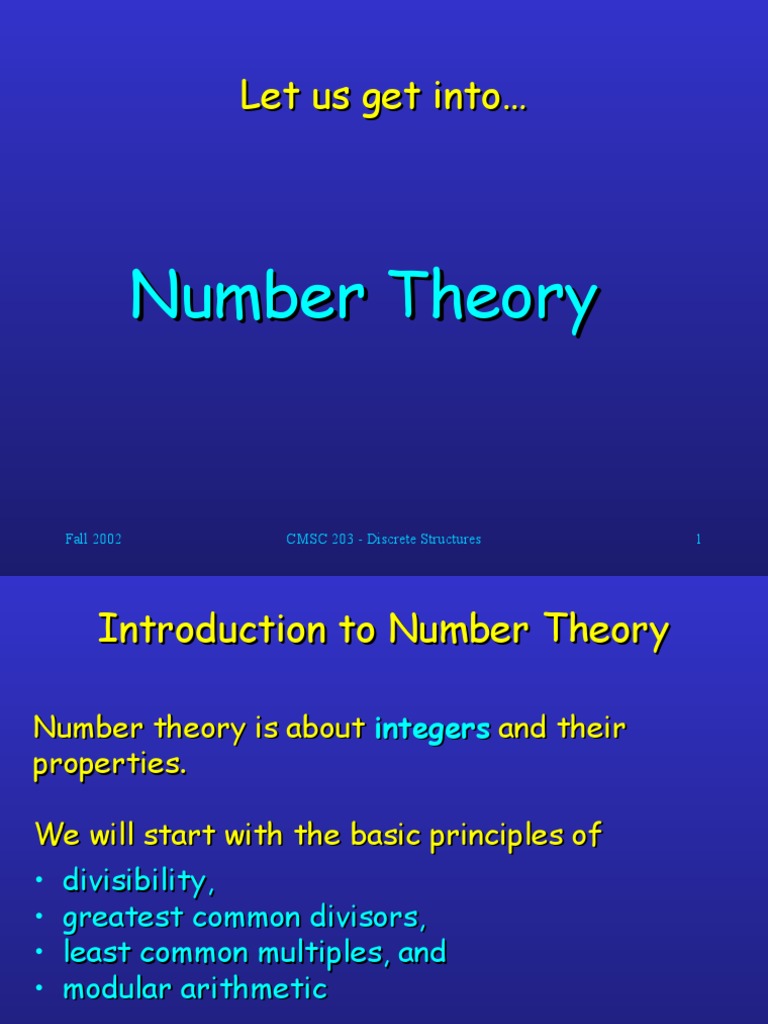 Number Theory | PDF | Factorization | Numbers