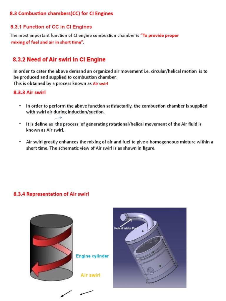 Combustion Chambers in CI Engines | PDF | Engines | Internal Combustion ...