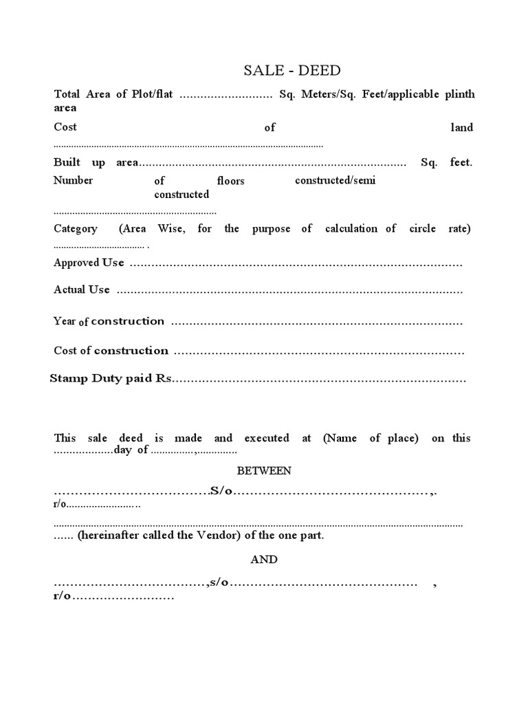 Sale Deed English | PDF | Law