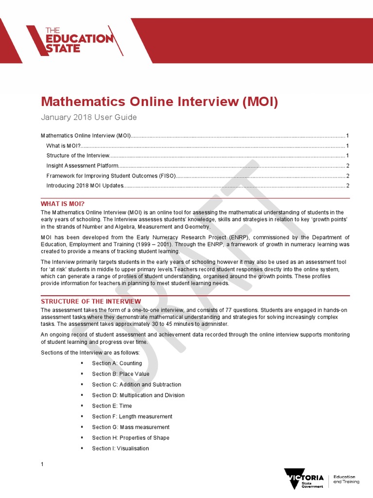 Mathematics Online Interview (MOI) : January 2018 User Guide | PDF ...