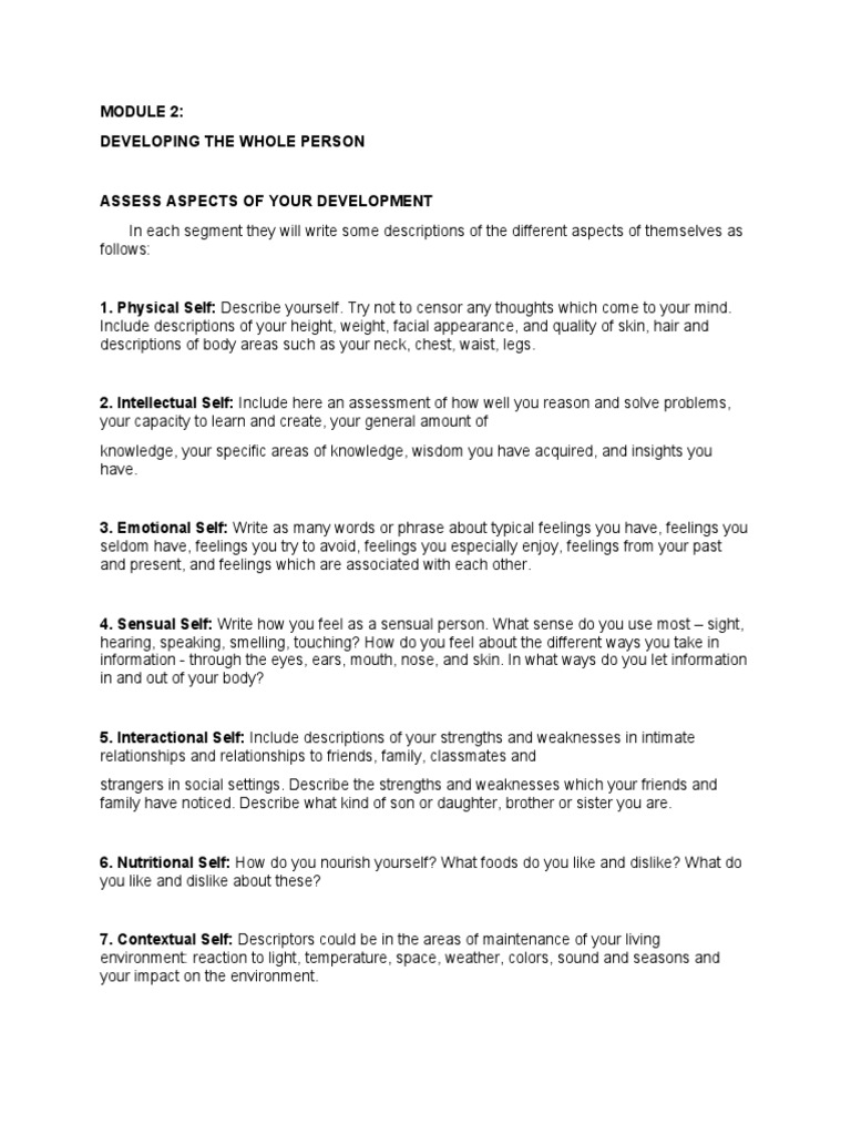 MODULE 2 Personal Development | PDF | Feeling | Self
