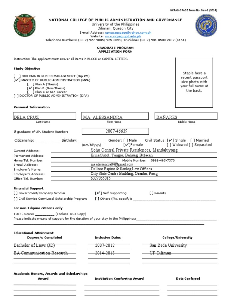NCPAG CPAGE Form No. Gen 1 2014 | PDF | Law Review | Lawyer