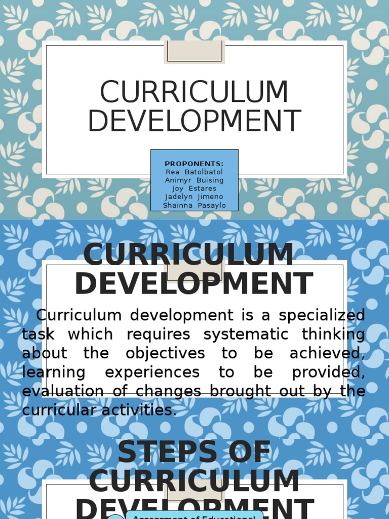 Curriculum Development | PDF | Curriculum | Evaluation