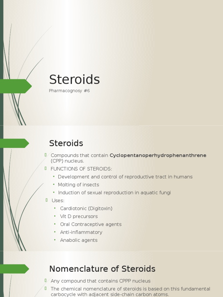 Steroids: Pharmacognosy #6 | PDF | Steroid | Nature
