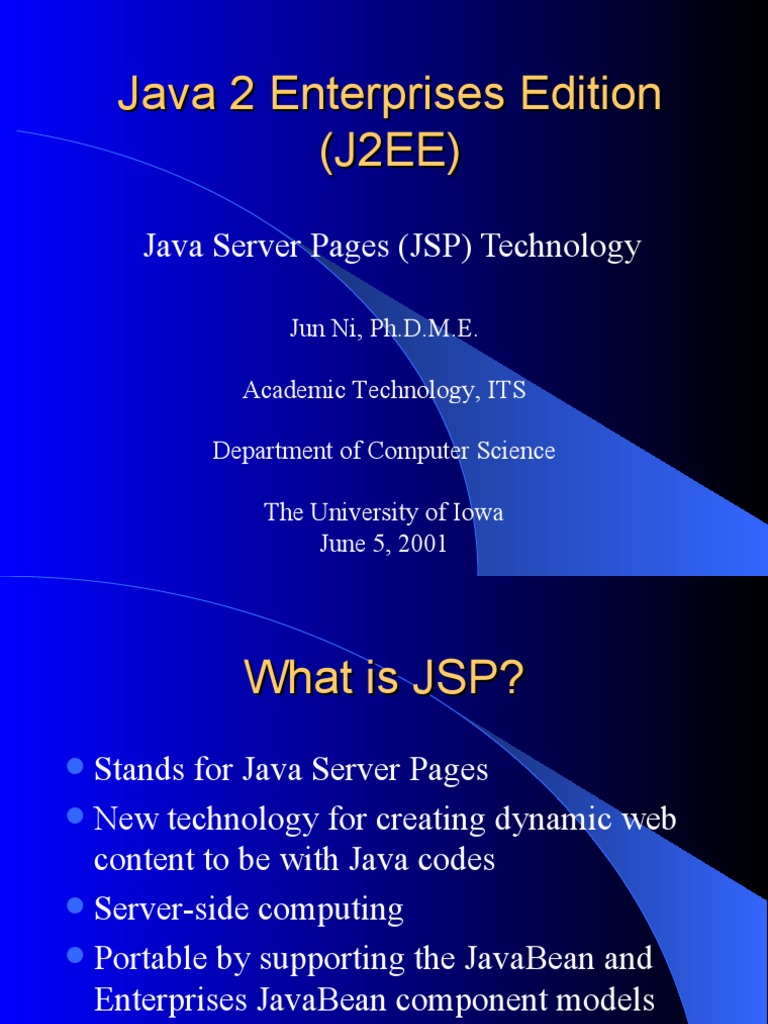 Java 2 Enterprises Edition (J2EE) | PDF | Java Server Pages | Dynamic Web Page