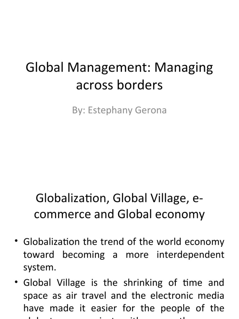 Global Management Strategies | PDF | Exports | World Trade Organization