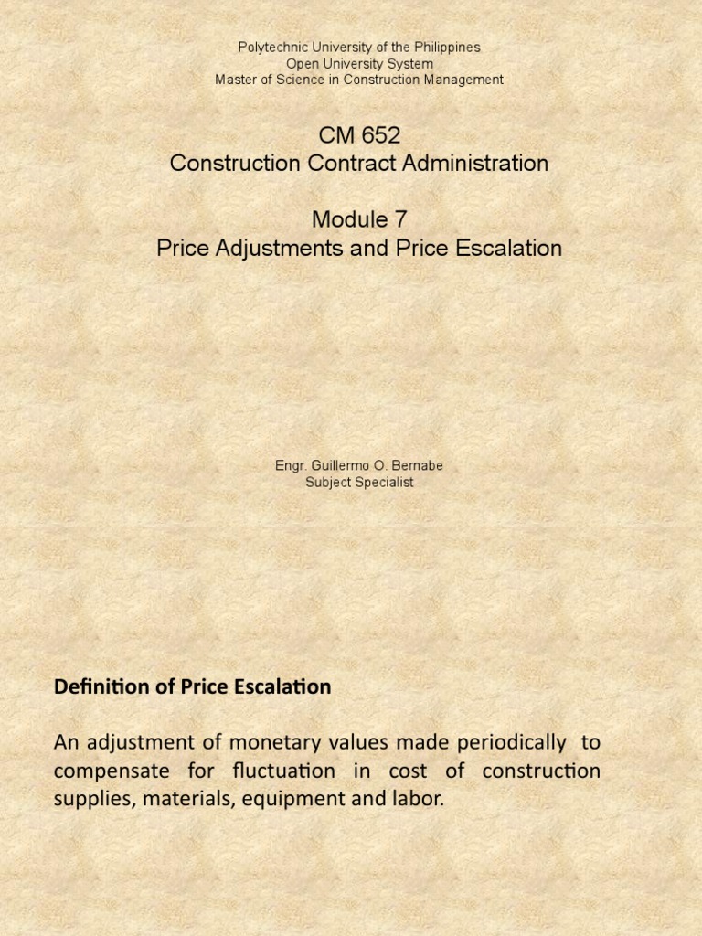Price Escalation in Construction Contracts | PDF | Pricing | Value ...