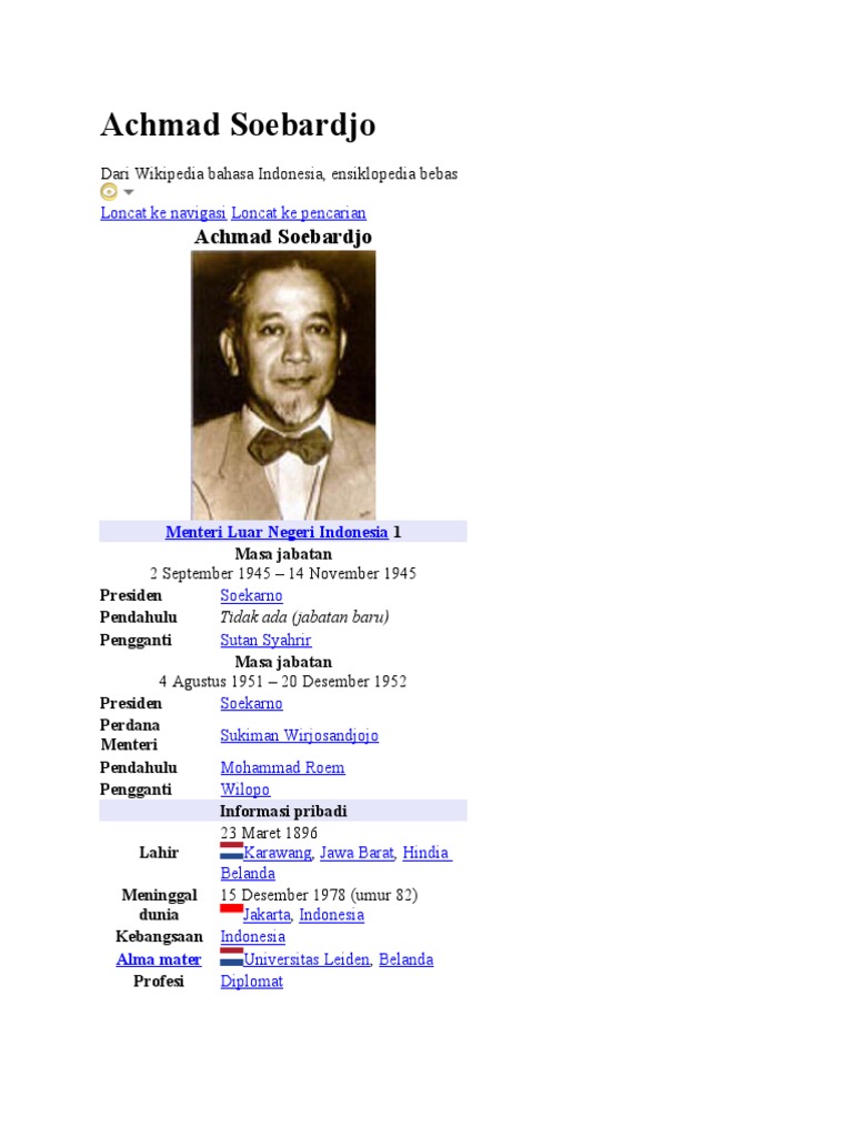 Achmad Soebardjo | PDF