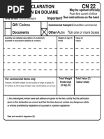 CN22 Customs Declaration Form Guide | PDF | Customs | Swiss Franc