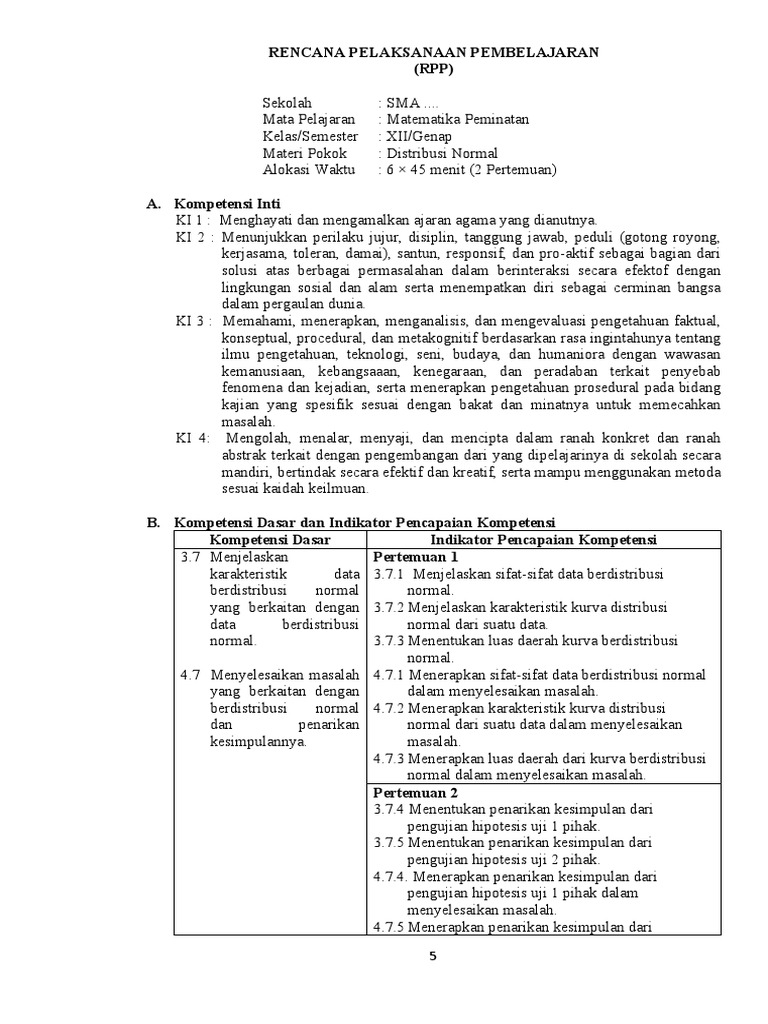 RPP KD 3.6 4.6 Kls Xii MTK (P) | PDF | Metode & Bahan Ajar | Komputer