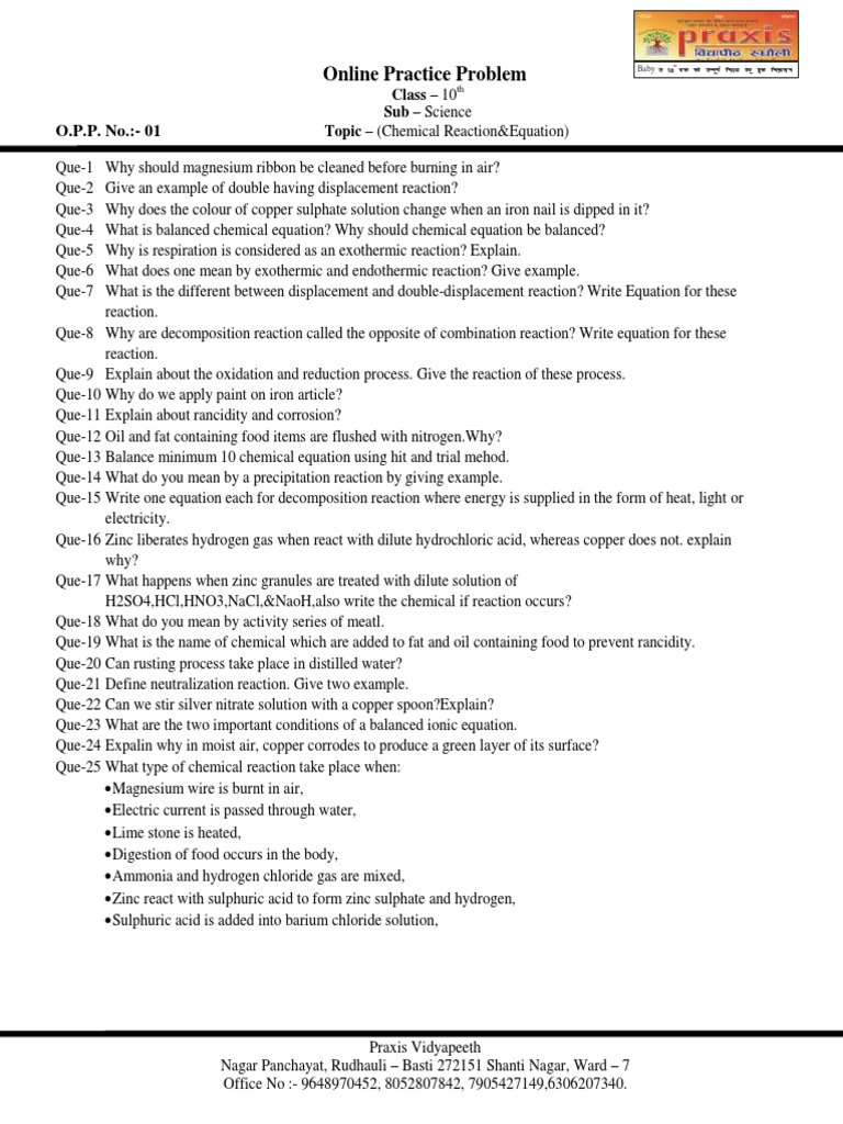 OPP Science 01 | PDF | Chemical Reactions | Hydrochloric Acid
