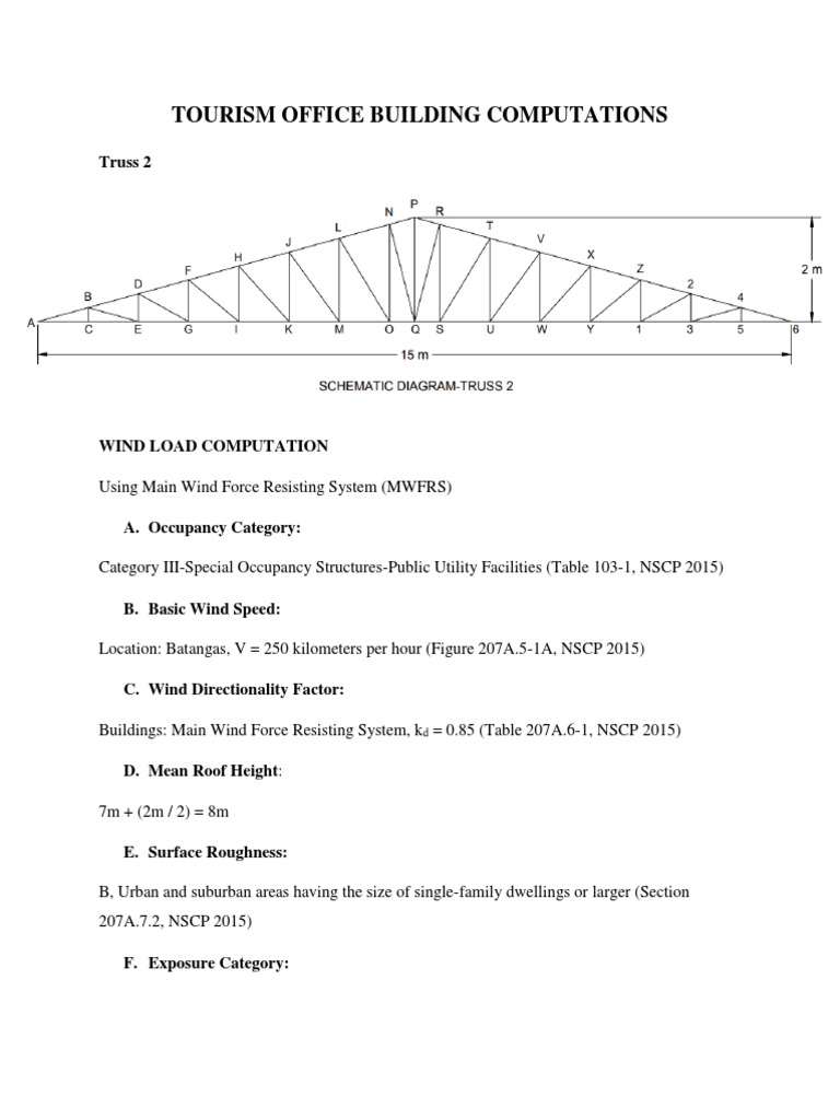 Tourism Office Building Computations: Truss 2 | PDF | Truss | Mechanical Engineering