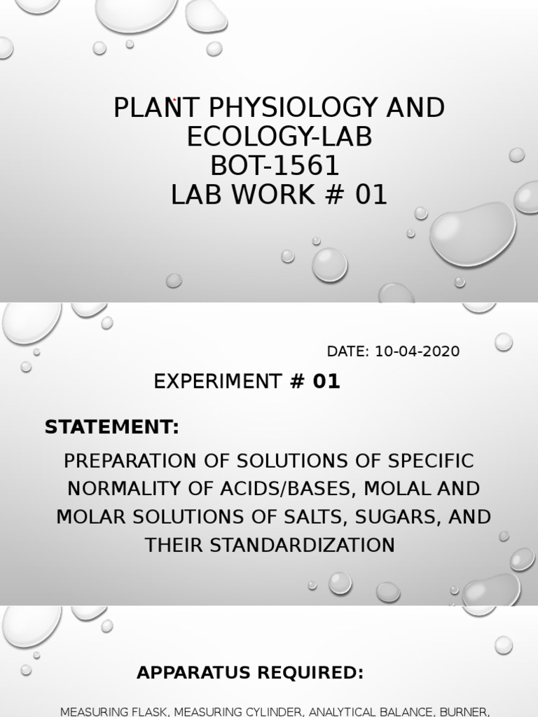 Plant Physiology Lab 1 Pdf Solution Chemical Substances