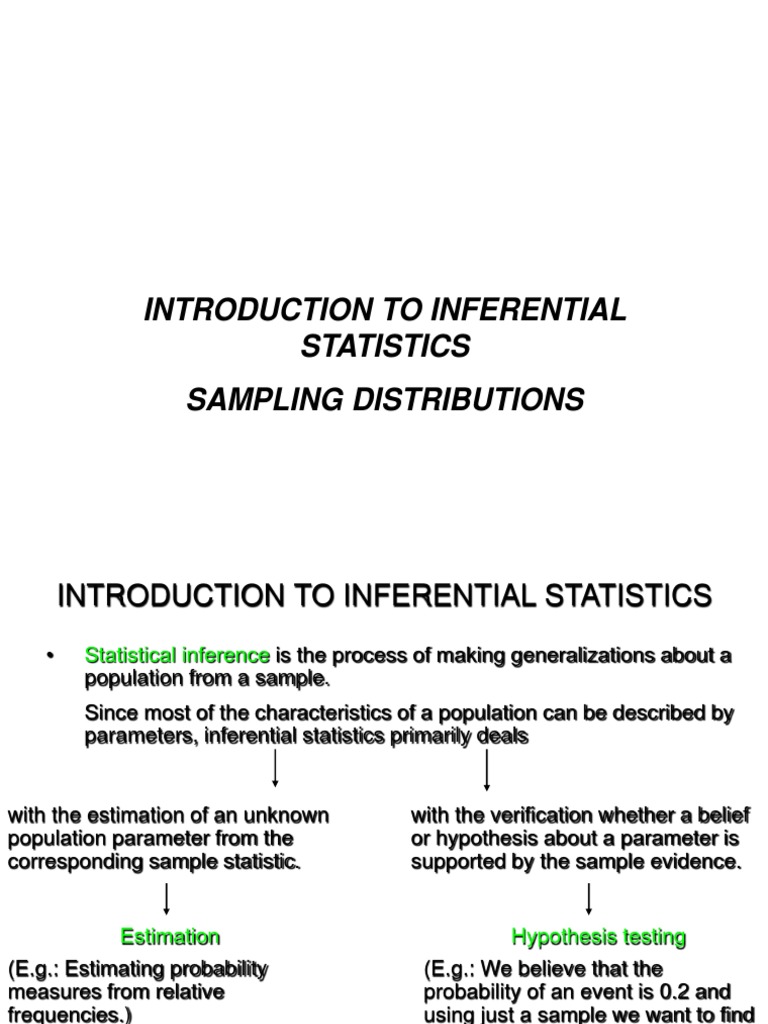 Introduction To Inferential Statistics Sampling Distributions | PDF ...