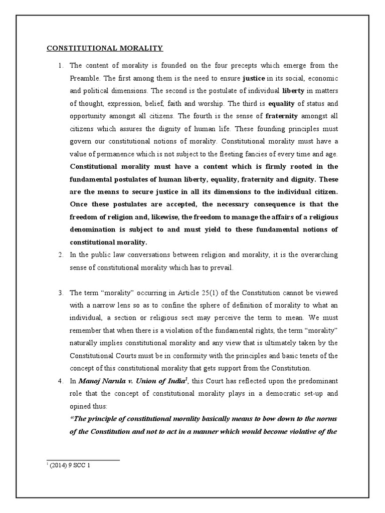 Constitutional Morality | PDF | Dignity | Morality