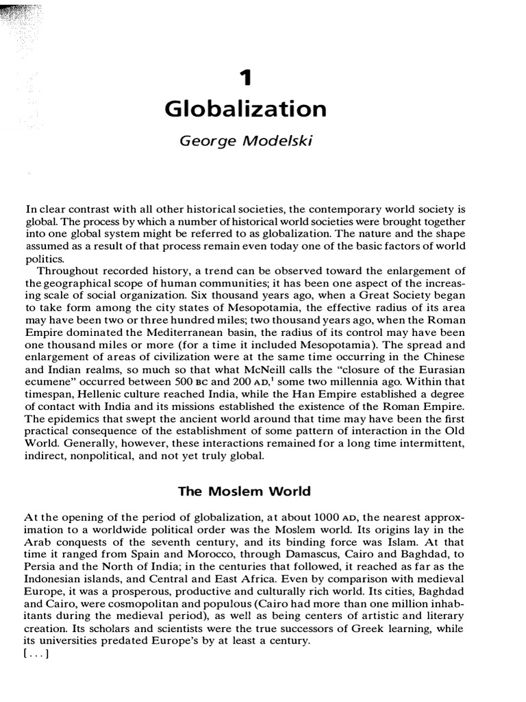 02 George Modelski - Globalization PDF | PDF | Empire | Globalization