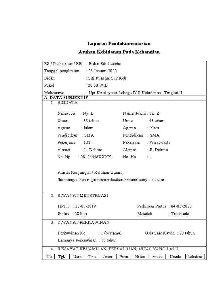 Laporan Kasus PK COC ANC | PDF